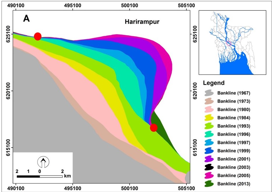 Bend Development of the Padma River